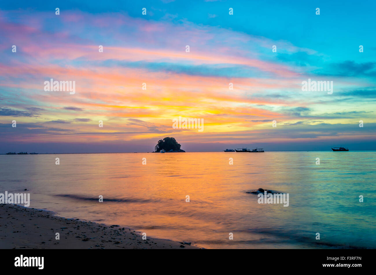 Sunset with slow shutter Stock Photo - Alamy