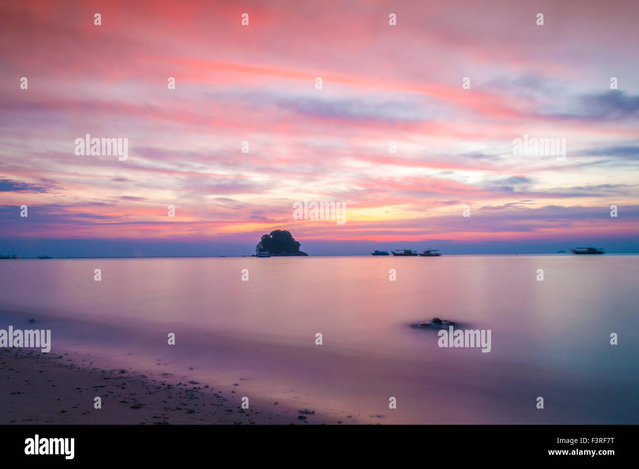 Sunset with slow shutter Stock Photo - Alamy