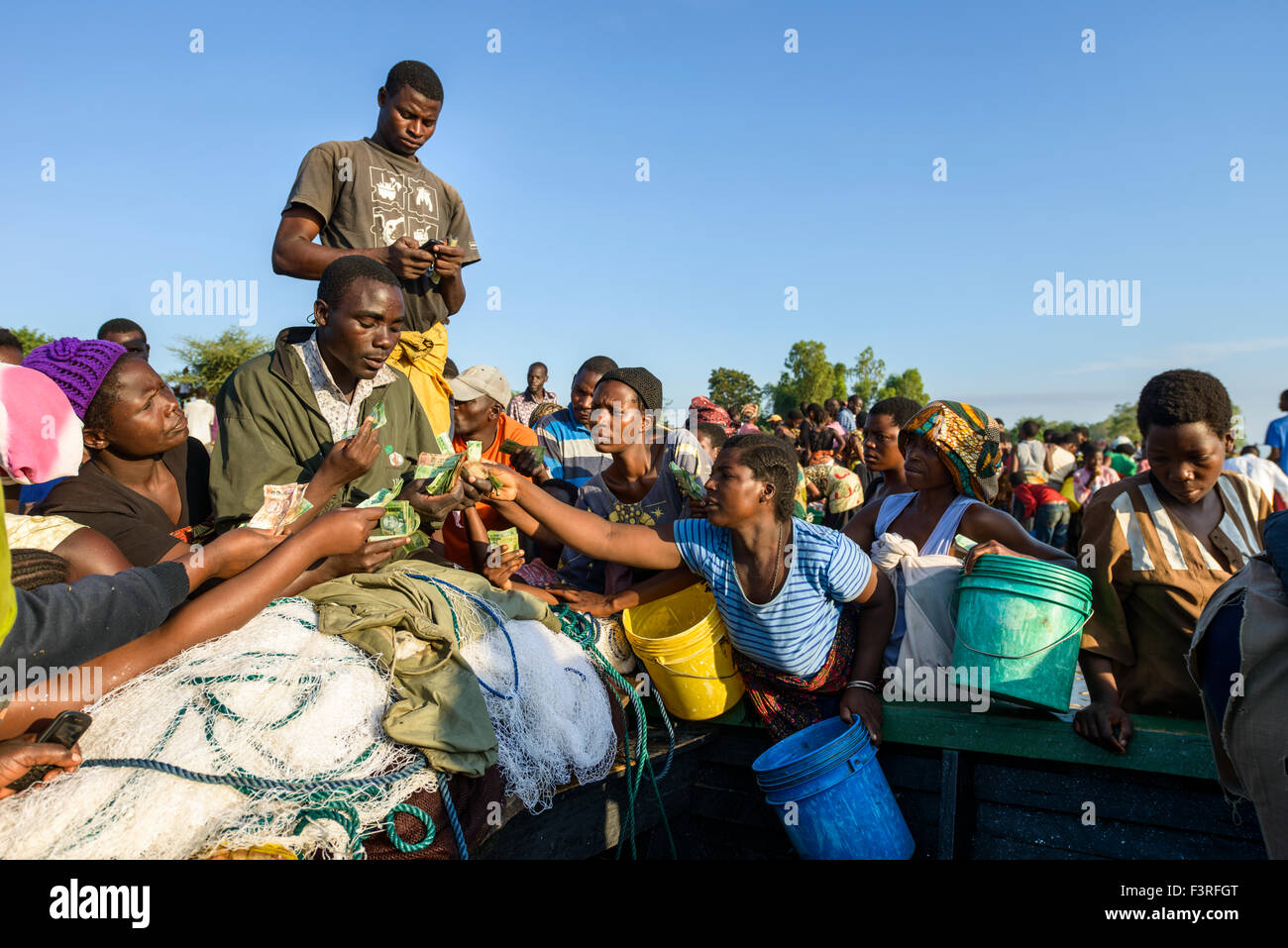 Open-air fish market at the Lake Malawi, Malawi, Africa Stock Photo - Alamy