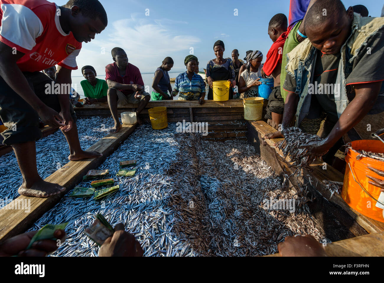 Open-air fish market at the Lake Malawi, Malawi, Africa Stock Photo - Alamy