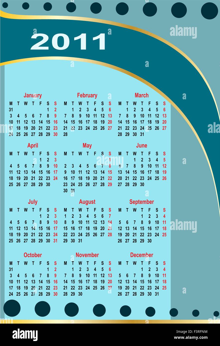 Calendar Design 2011 Vector Art Stock Vector Image & Art - Alamy