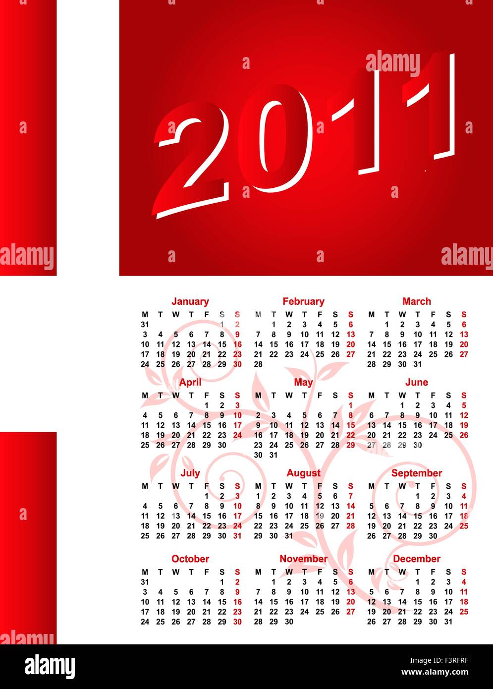Calendar Design 2011 Vector Art Stock Vector Image & Art - Alamy
