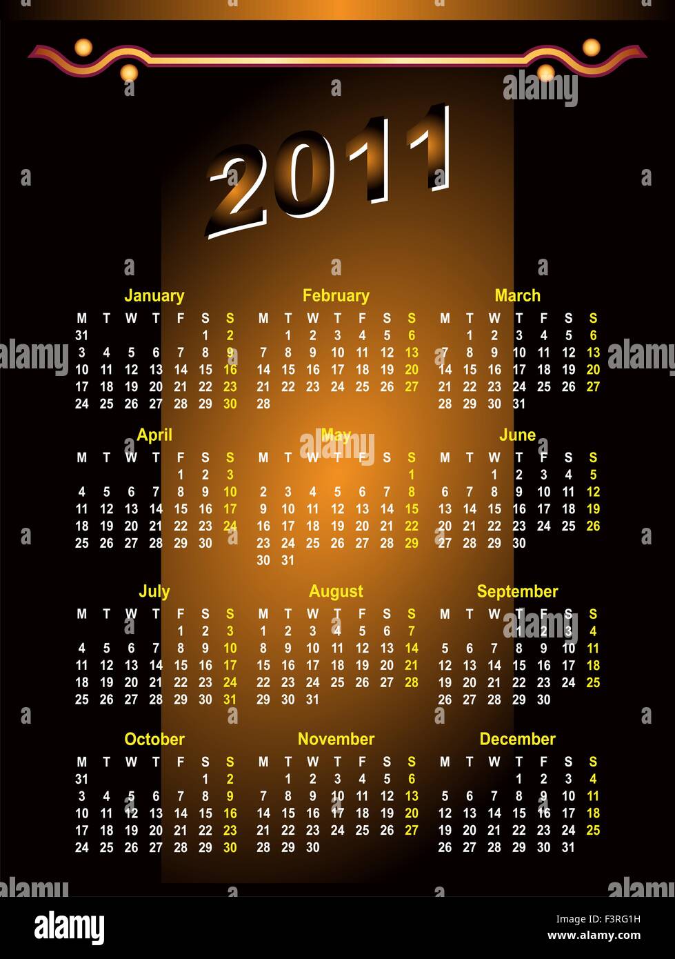Calendar Design 2011 Vector Art Stock Vector Image & Art - Alamy