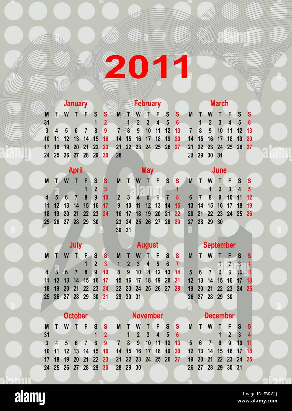 Calendar Design 2011 Vector Art Stock Vector Image & Art - Alamy