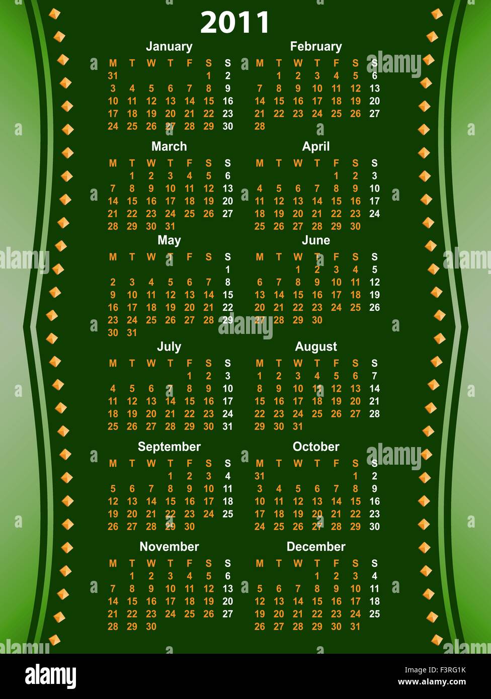 Calendar 2011 Stock Vector Images - Alamy