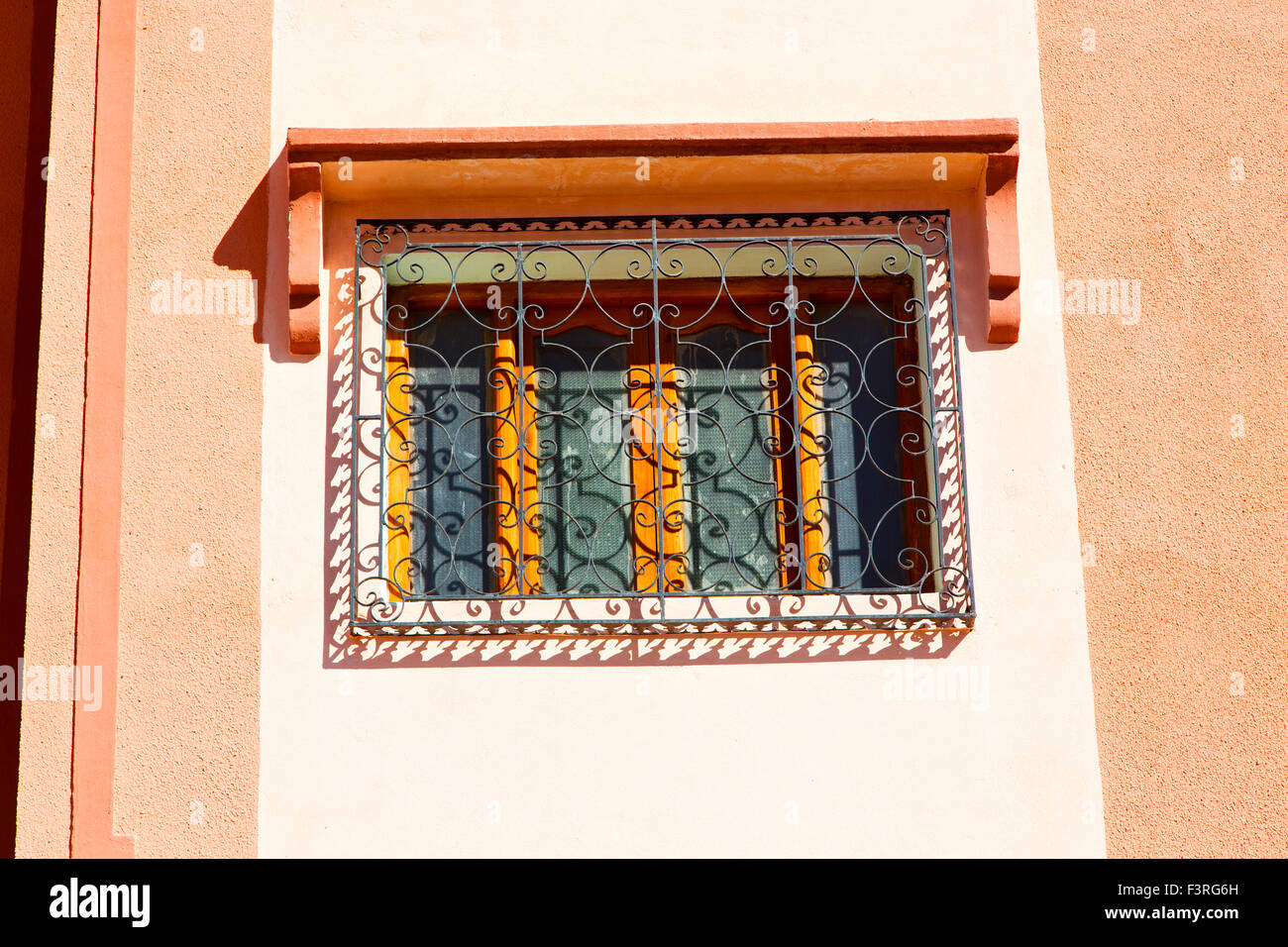 window in morocco africa and old construction wal brick historical ...