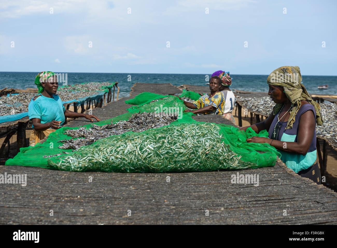 Open-air fish market at the Lake Malawi, Malawi, Africa Stock Photo - Alamy