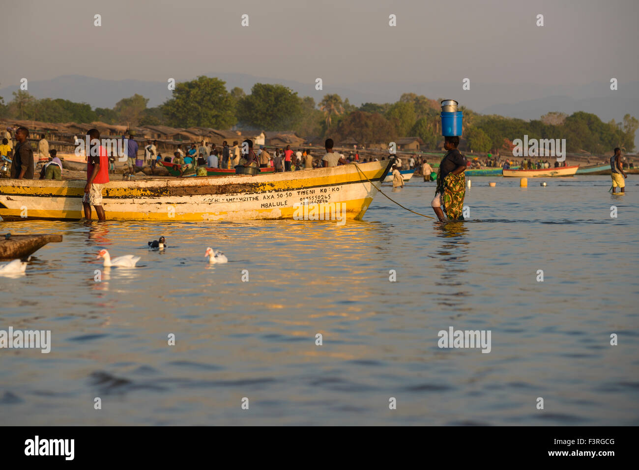 Open-air fish market at the Lake Malawi, Malawi, Africa Stock Photo - Alamy