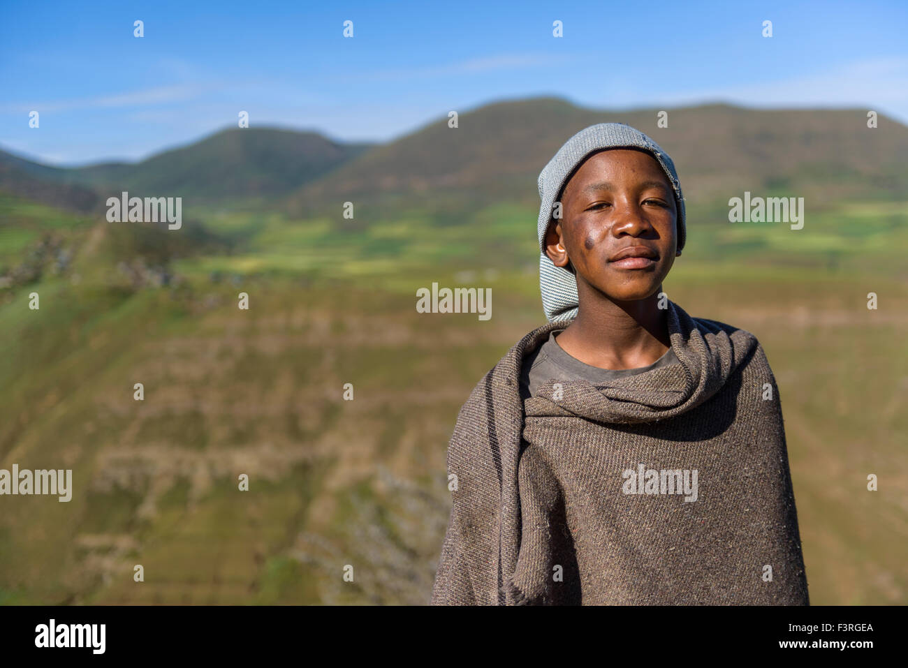 Basotho shepherd, Lesotho, Africa Stock Photo - Alamy