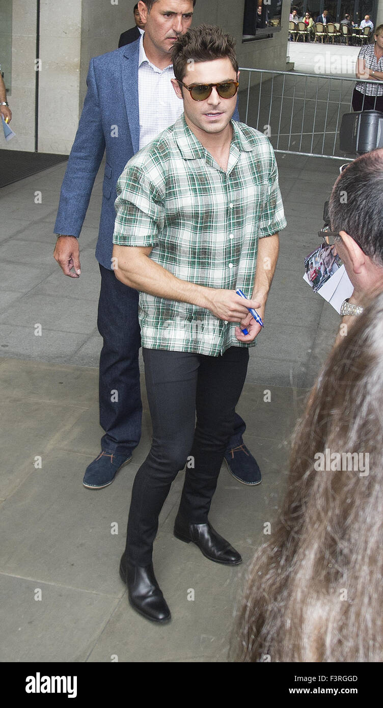 Zak Efron at BBC Radio 1 with Emily Ratajkowski and Max Joseph ahead of ...