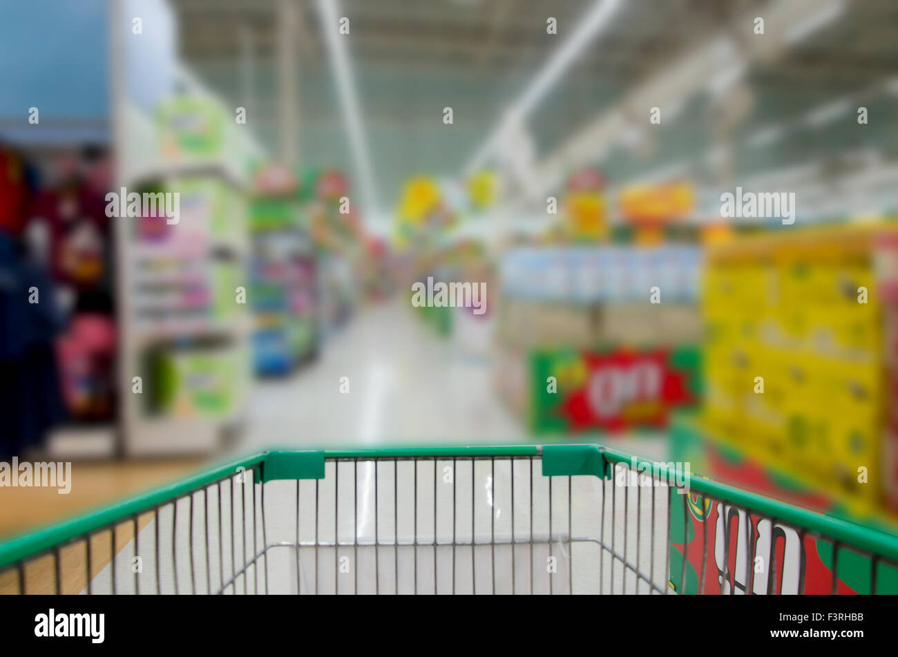 Empty supermarket aisle,motion blur Stock Photo - Alamy