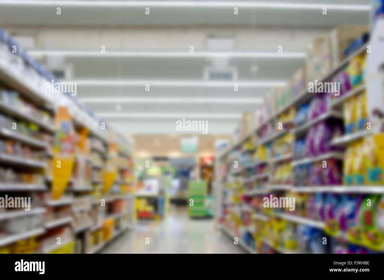 Empty supermarket aisle,motion blur Stock Photo - Alamy