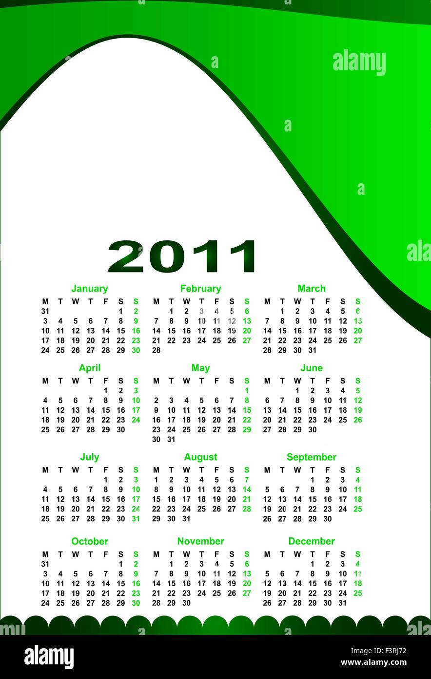 Calendar Design 2011 Vector Art Stock Vector Image & Art - Alamy