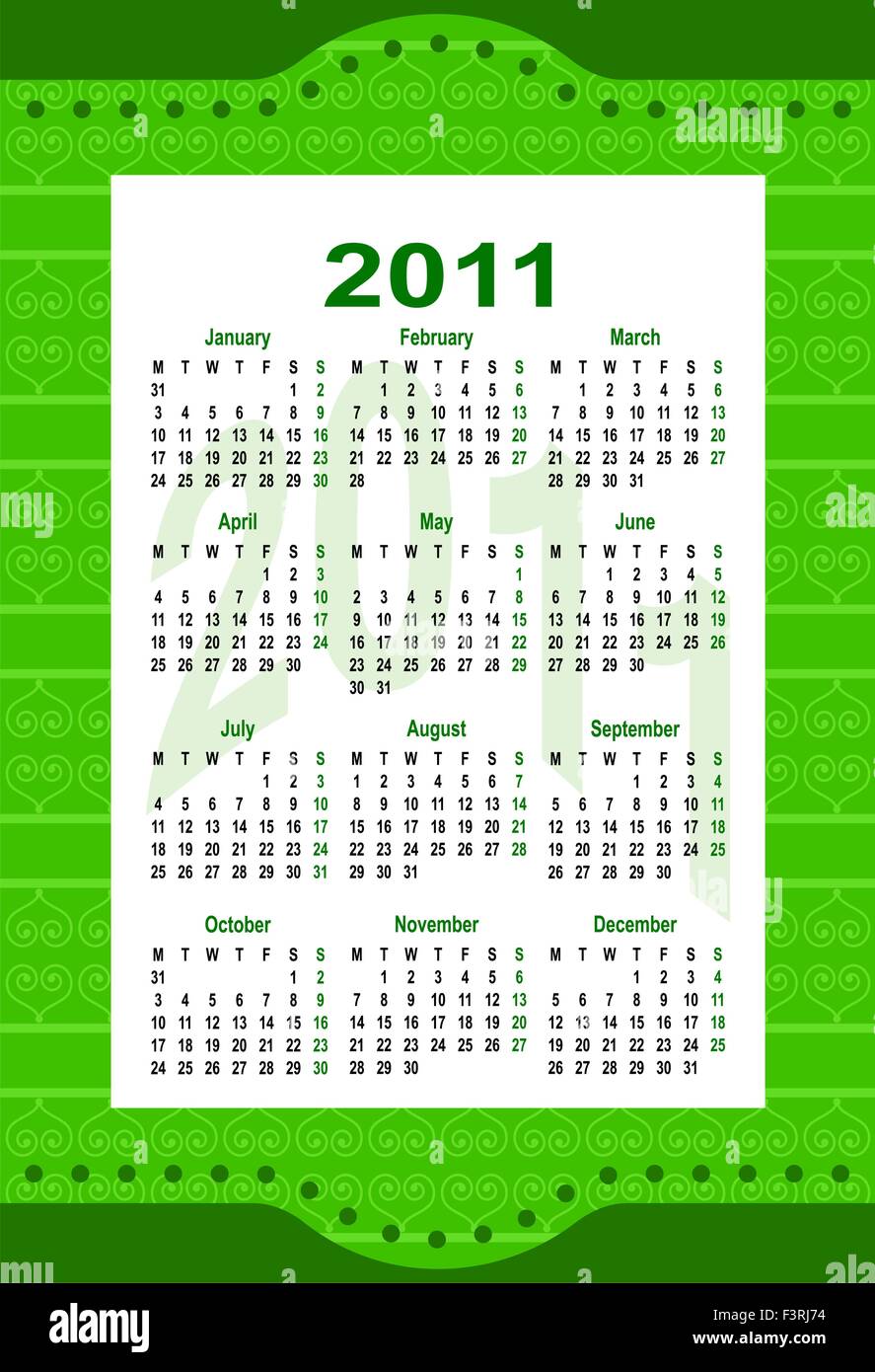 Calendar Design 2011 Vector Art Stock Vector Image & Art - Alamy