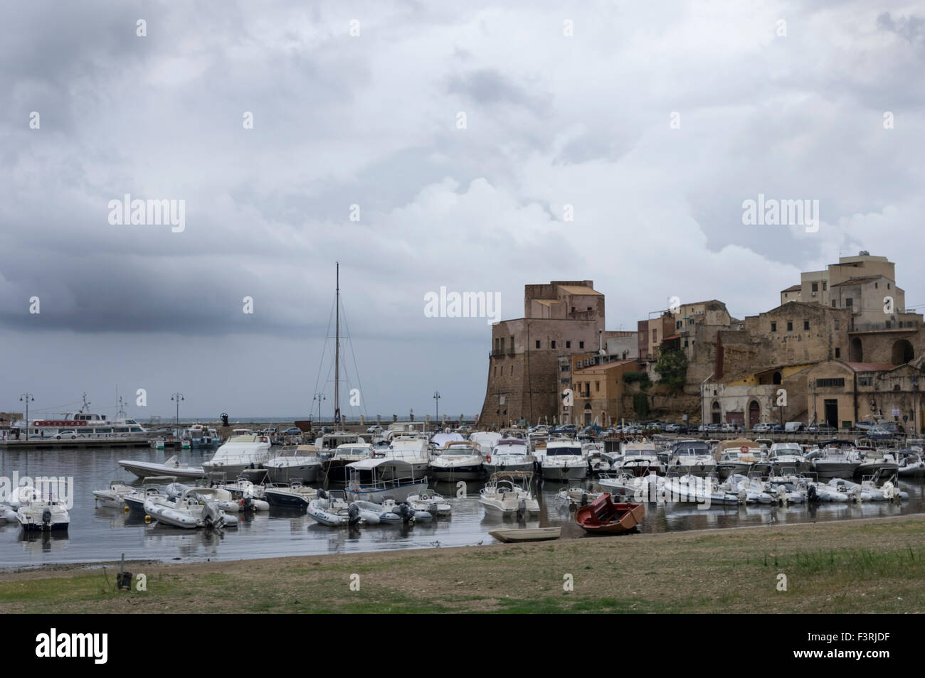 View of Castellamare del Golfo harbour Sicily Italy Stock Photo - Alamy