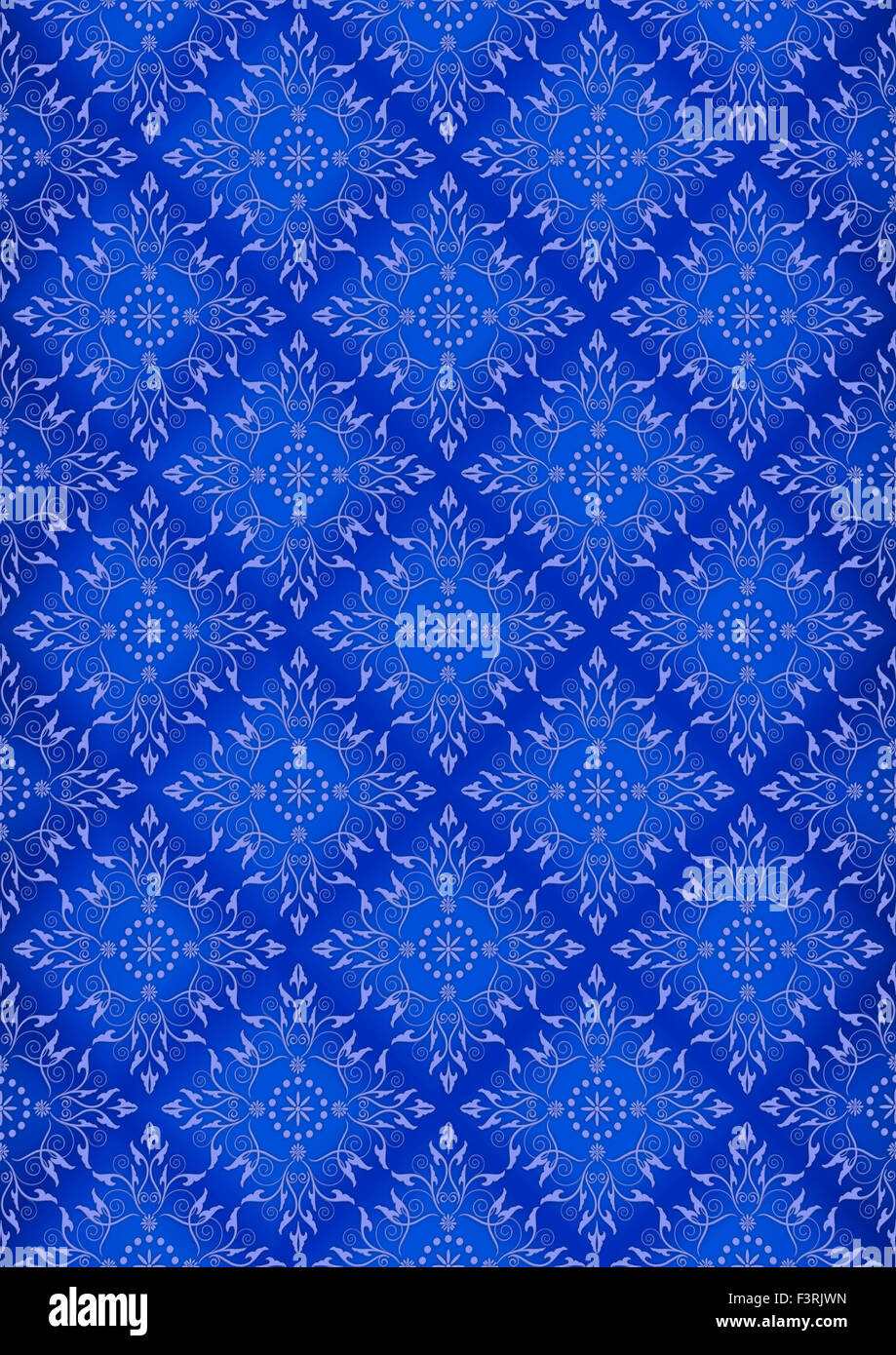 Light purple diamond shape floral seamless pattern on blue background ...