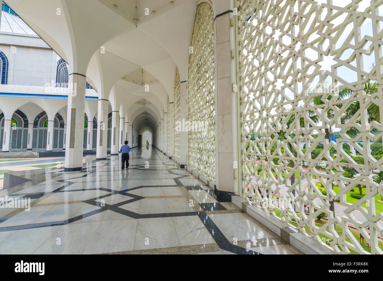 Corridor with shining floor marble Stock Photo - Alamy