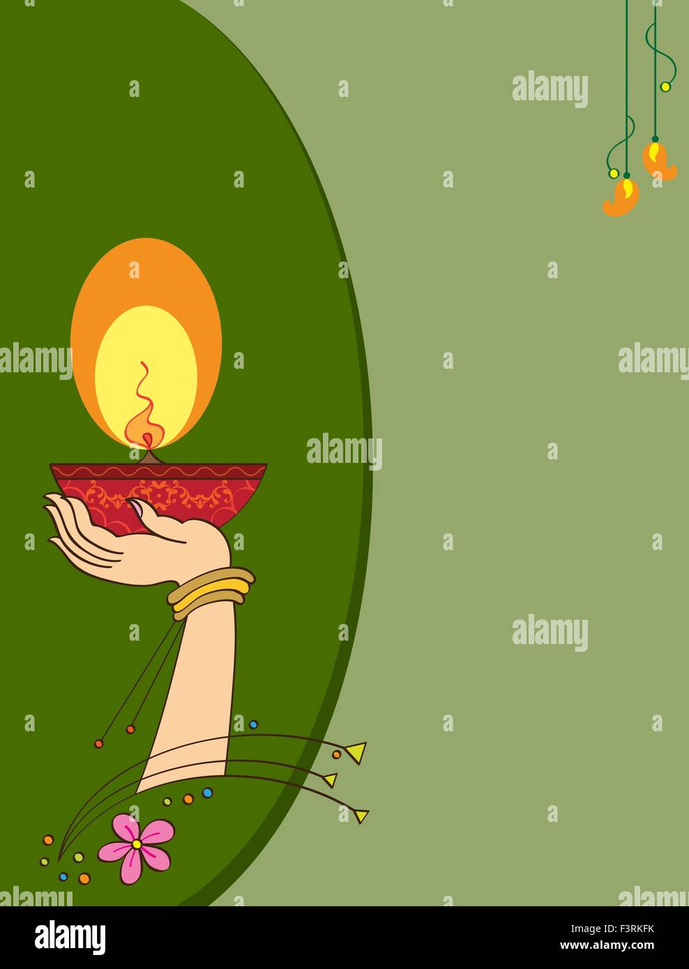 Diya In Hand Ornamental Design Vector Art Stock Vector Image & Art - Alamy