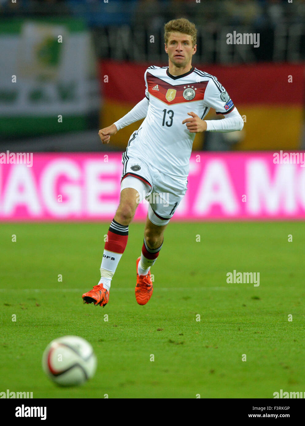 Leipzig, Germany. 11th Oct, 2015. Germany's Thomas Mueller in action ...