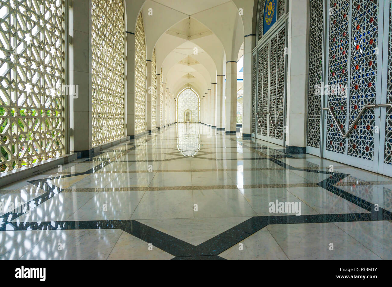 Corridor with shining floor marble Stock Photo - Alamy
