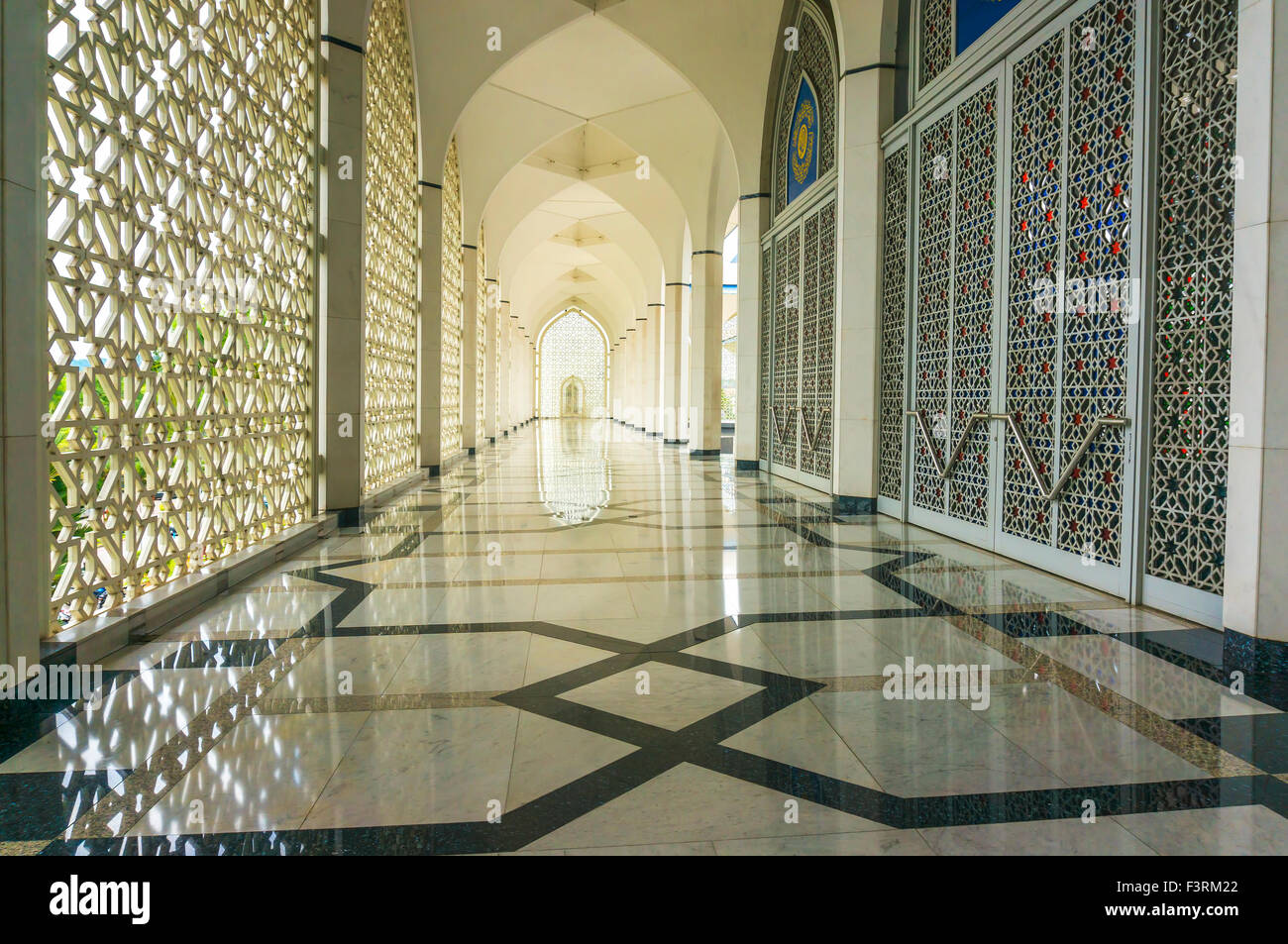 Corridor with shining floor marble Stock Photo - Alamy