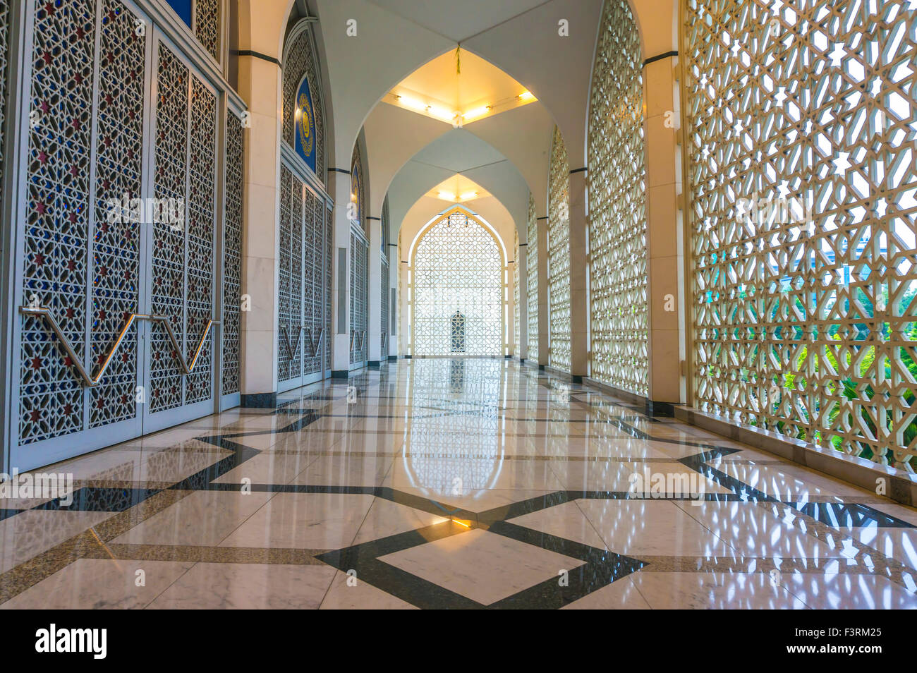 Corridor with shining floor marble Stock Photo - Alamy