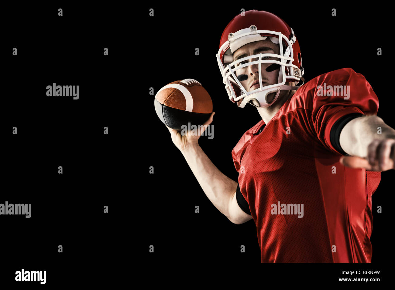 Composite image of american football player throwing football Stock ...