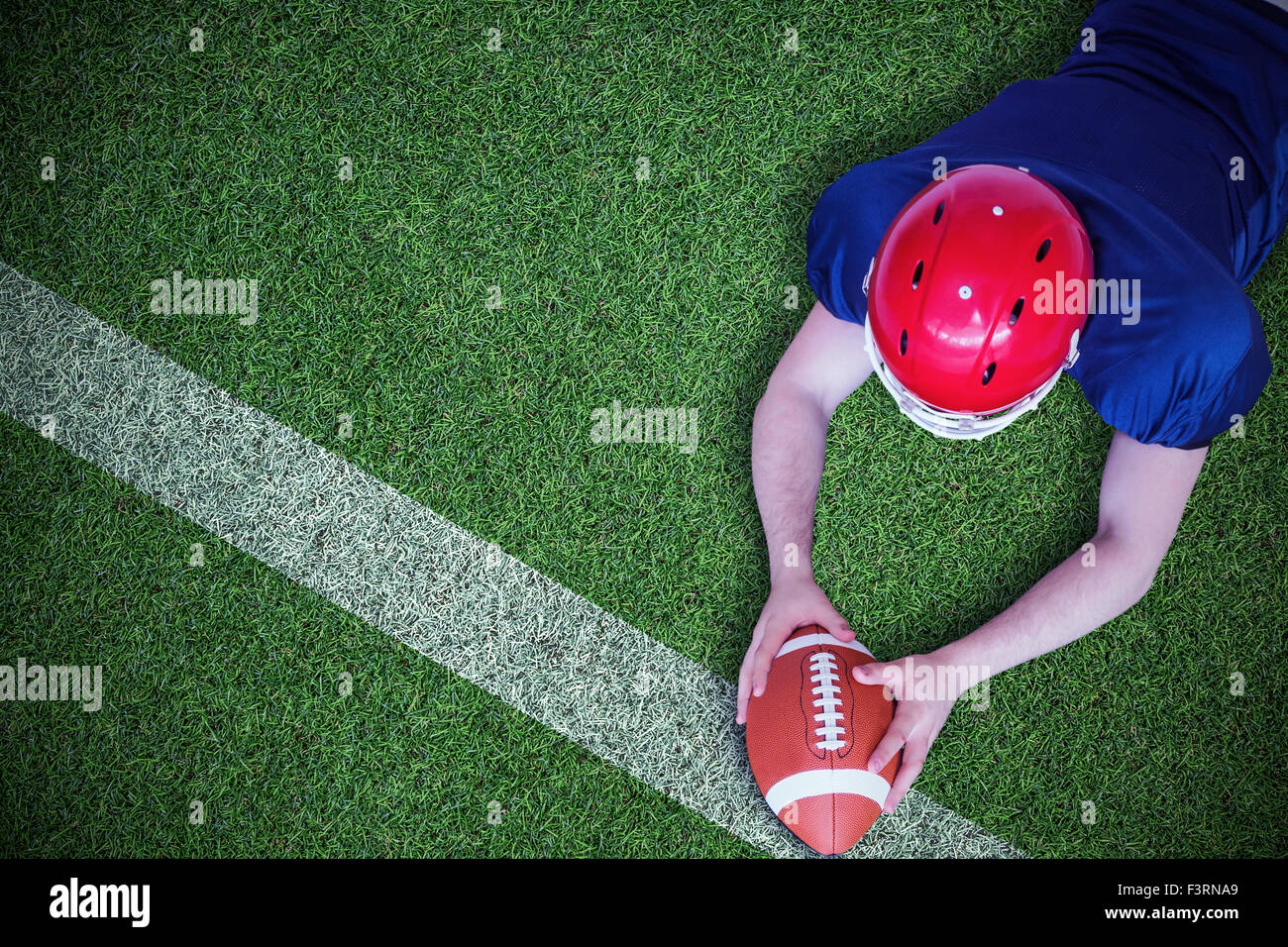 Composite image of american football player scoring a touchdown Stock ...