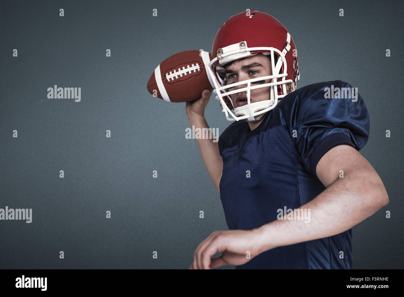 Composite image of american football player throwing the ball Stock ...
