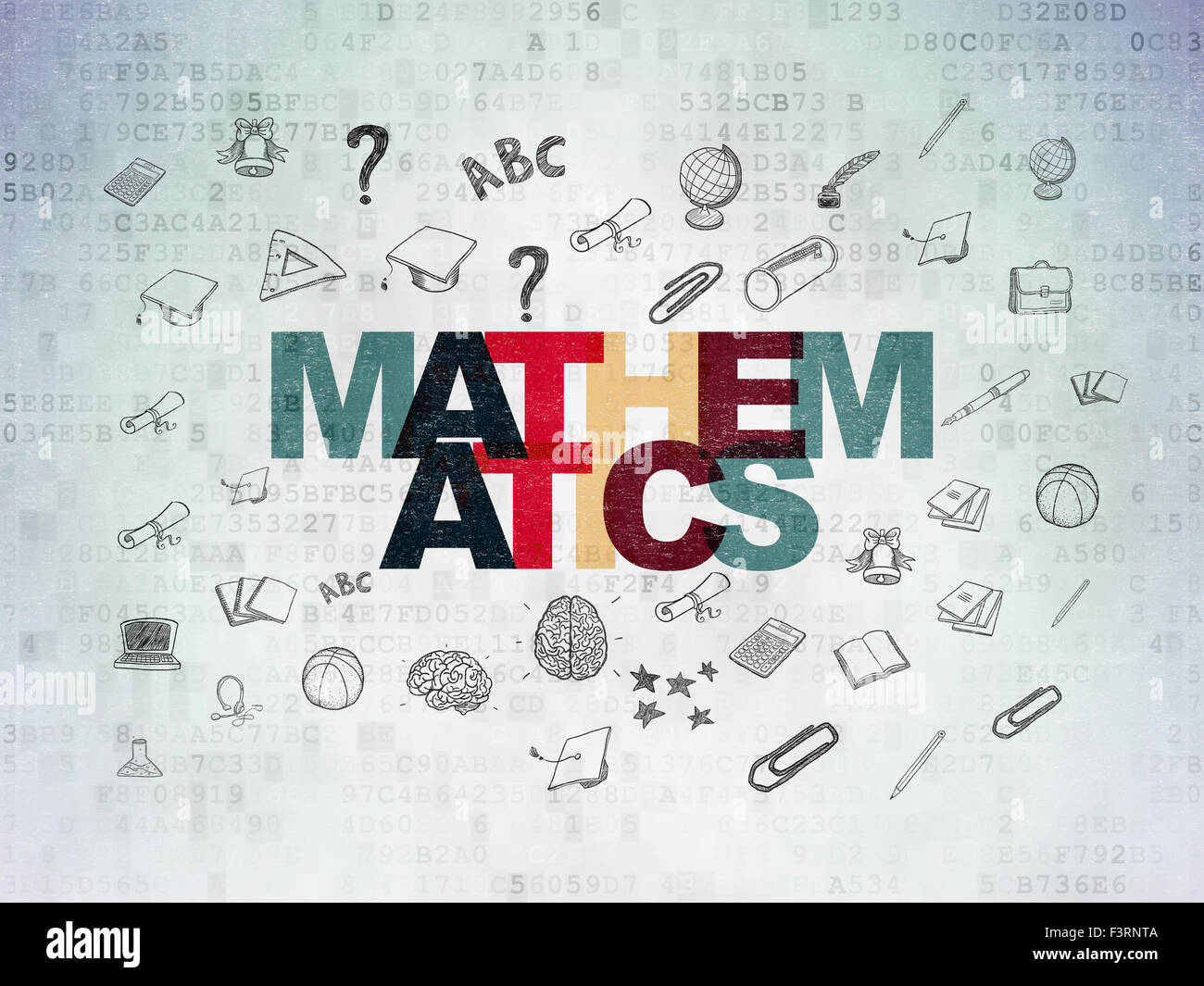 Studying concept: Mathematics on Digital Paper background Stock Photo ...