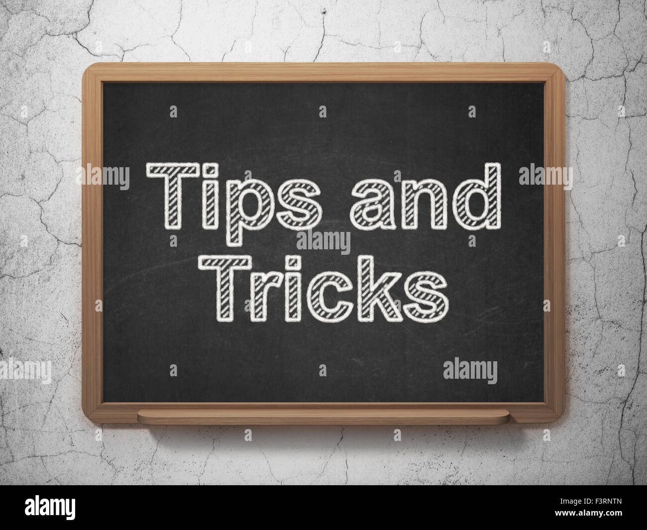 Learning concept: Tips And Tricks on chalkboard background Stock Photo - Alamy