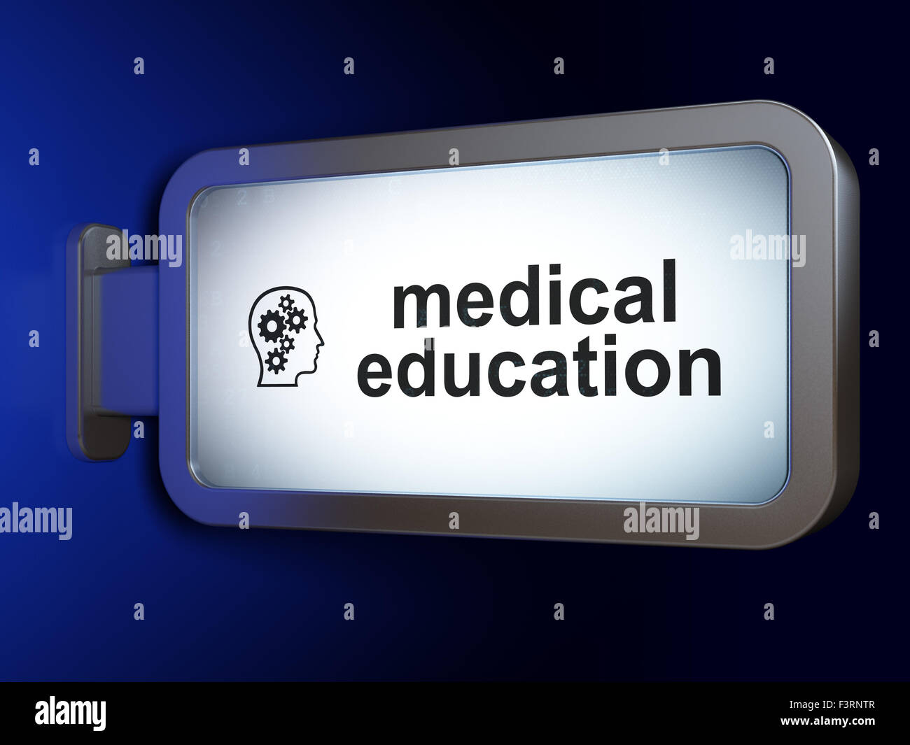 Studying concept: Medical Education and Head With Gears on billboard ...