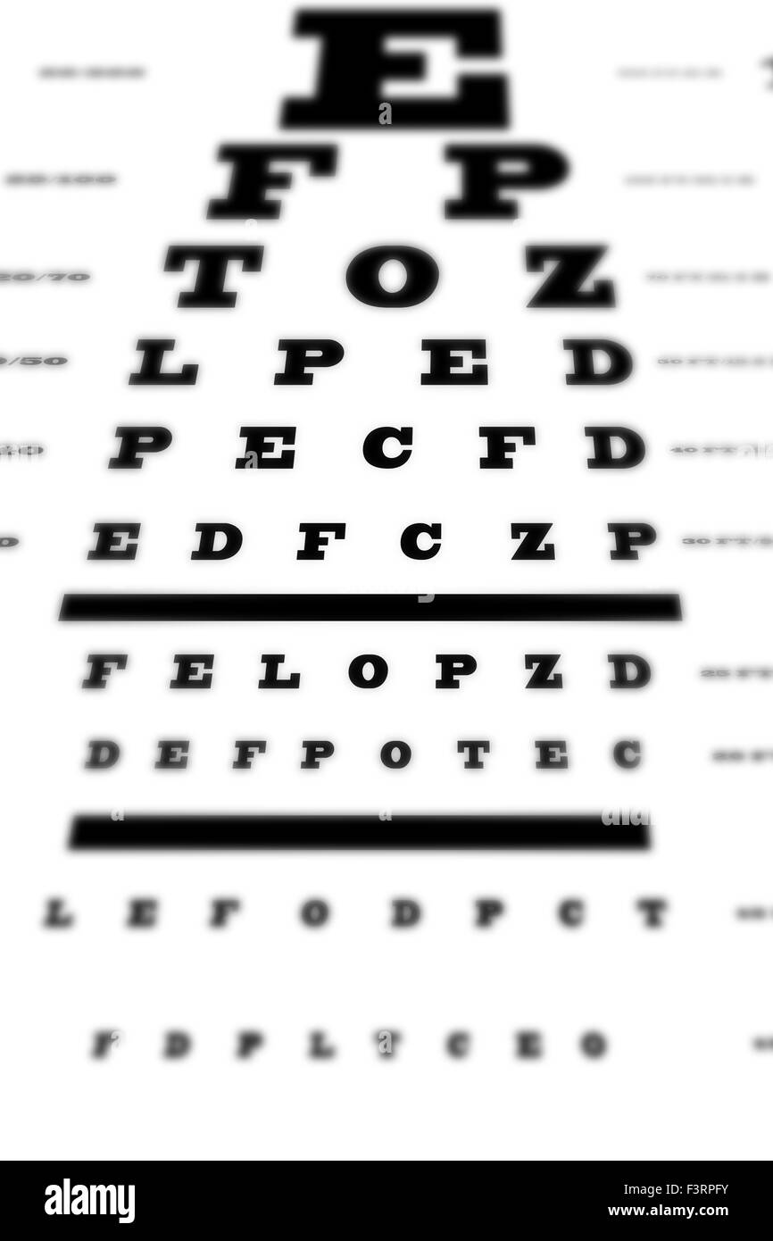 An eye sight test chart Stock Photo - Alamy