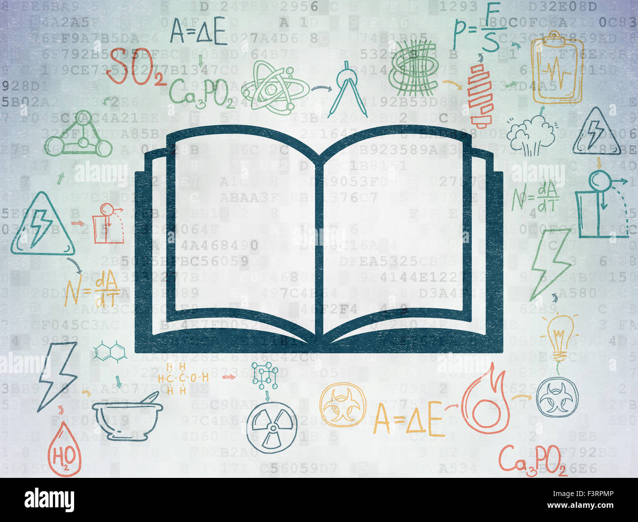 Science concept: Book on Digital Paper background Stock Photo - Alamy