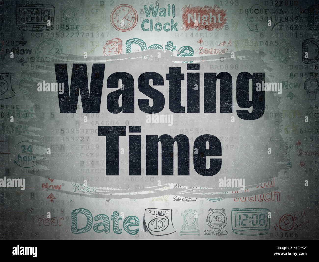 Time concept: Wasting Time on Digital Paper background Stock Photo - Alamy