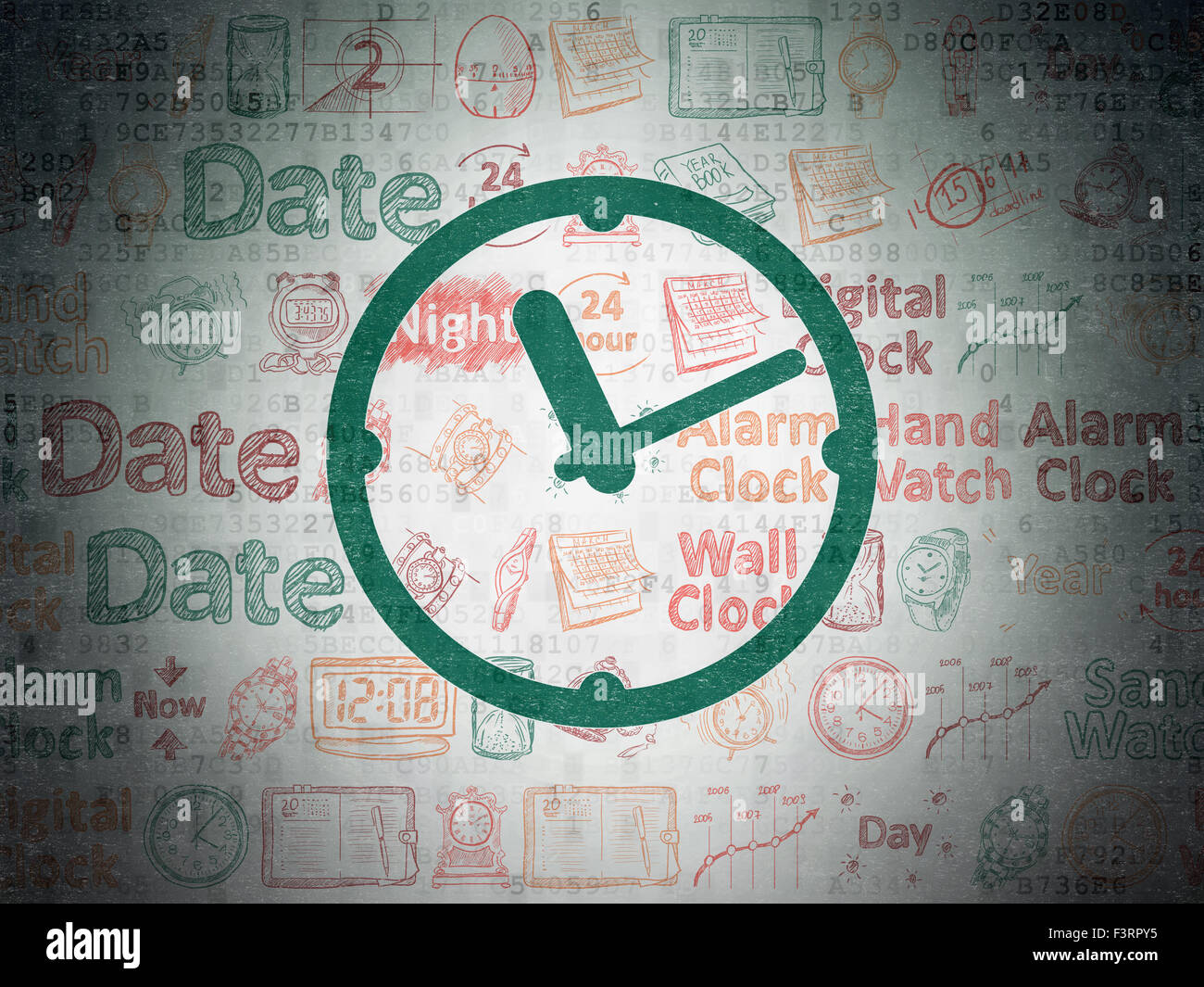 Time concept: Clock on Digital Paper background Stock Photo - Alamy