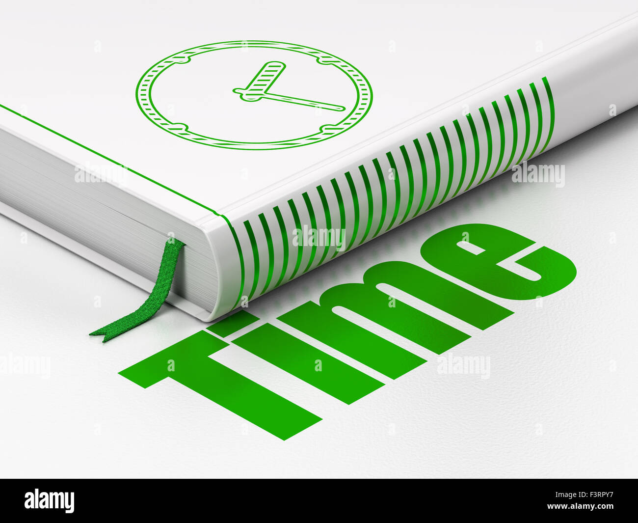 Timeline concept: book Clock, Time on white background Stock Photo - Alamy