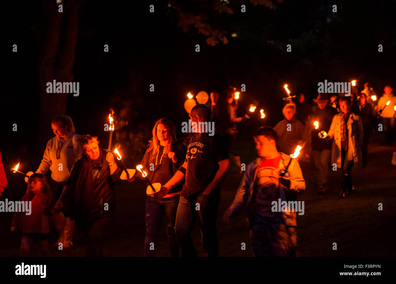 Gatehouse of Fleet Gala 2015 Torchlight Parade and Fireworks display ...