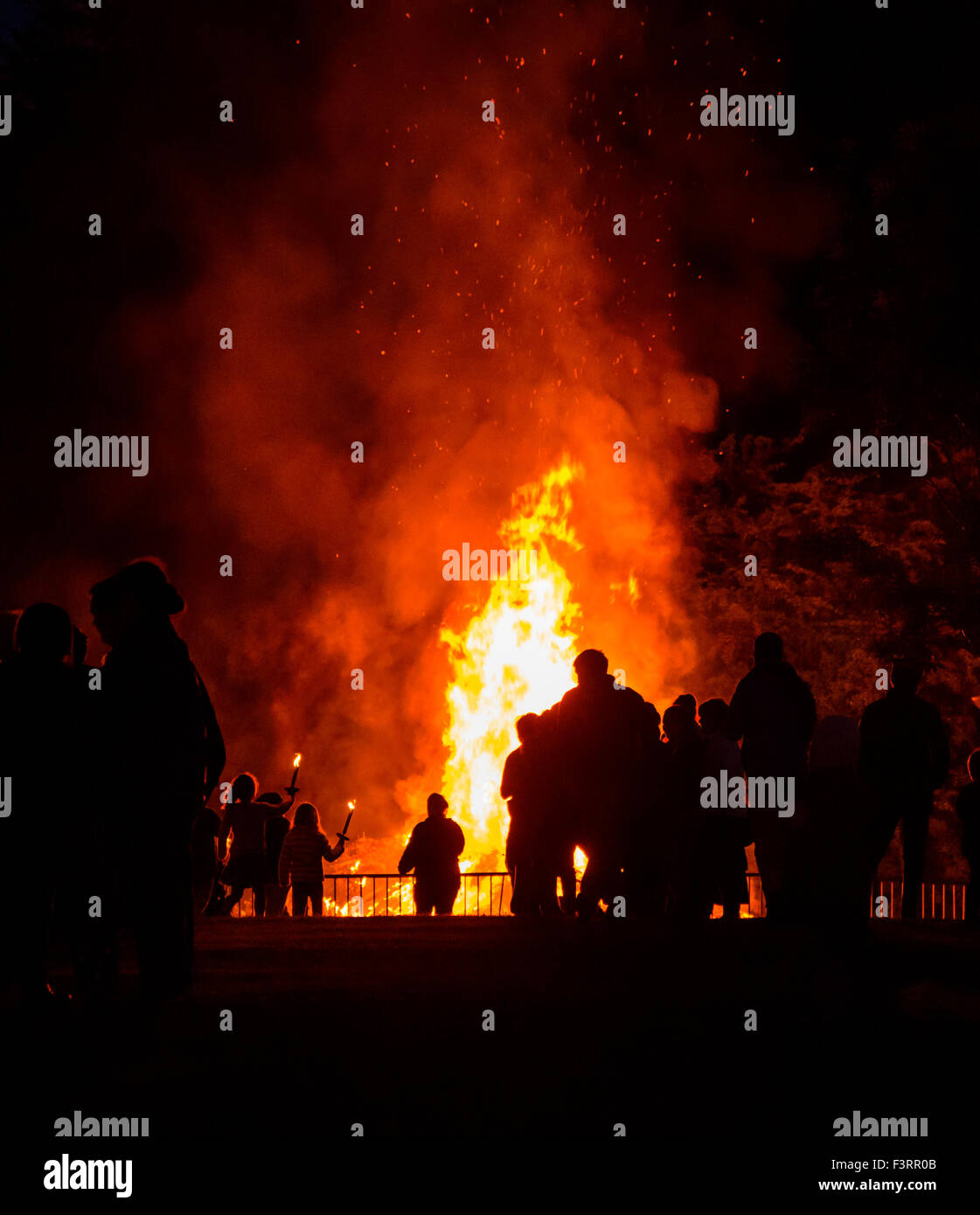 Bonfire at Gatehouse of Fleet Gala 2015 Torchlight Parade and Fireworks ...