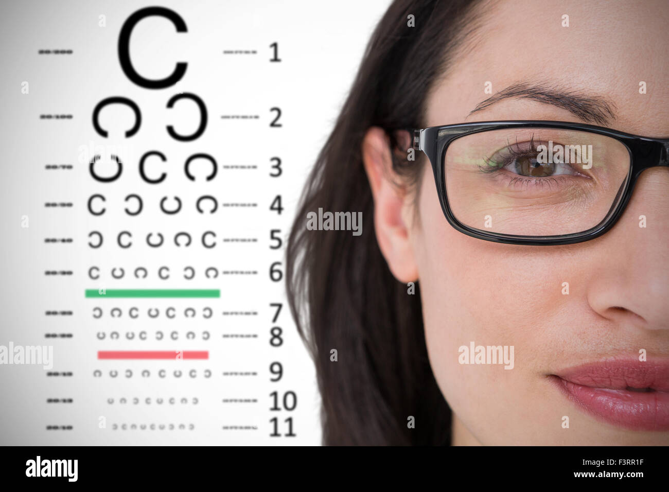 Woman reading eye test chart hi-res stock photography and images - Alamy
