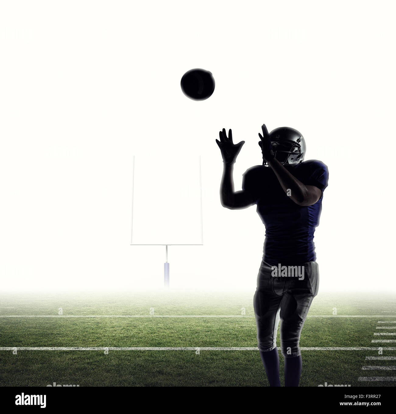 Football silhouette catching hi-res stock photography and images - Alamy
