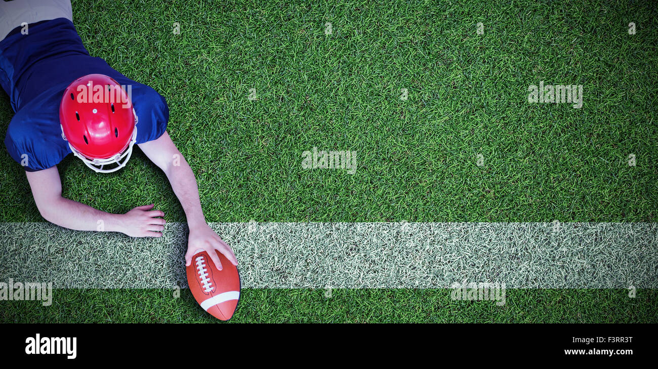 Composite image of american football player scoring a touchdown Stock ...