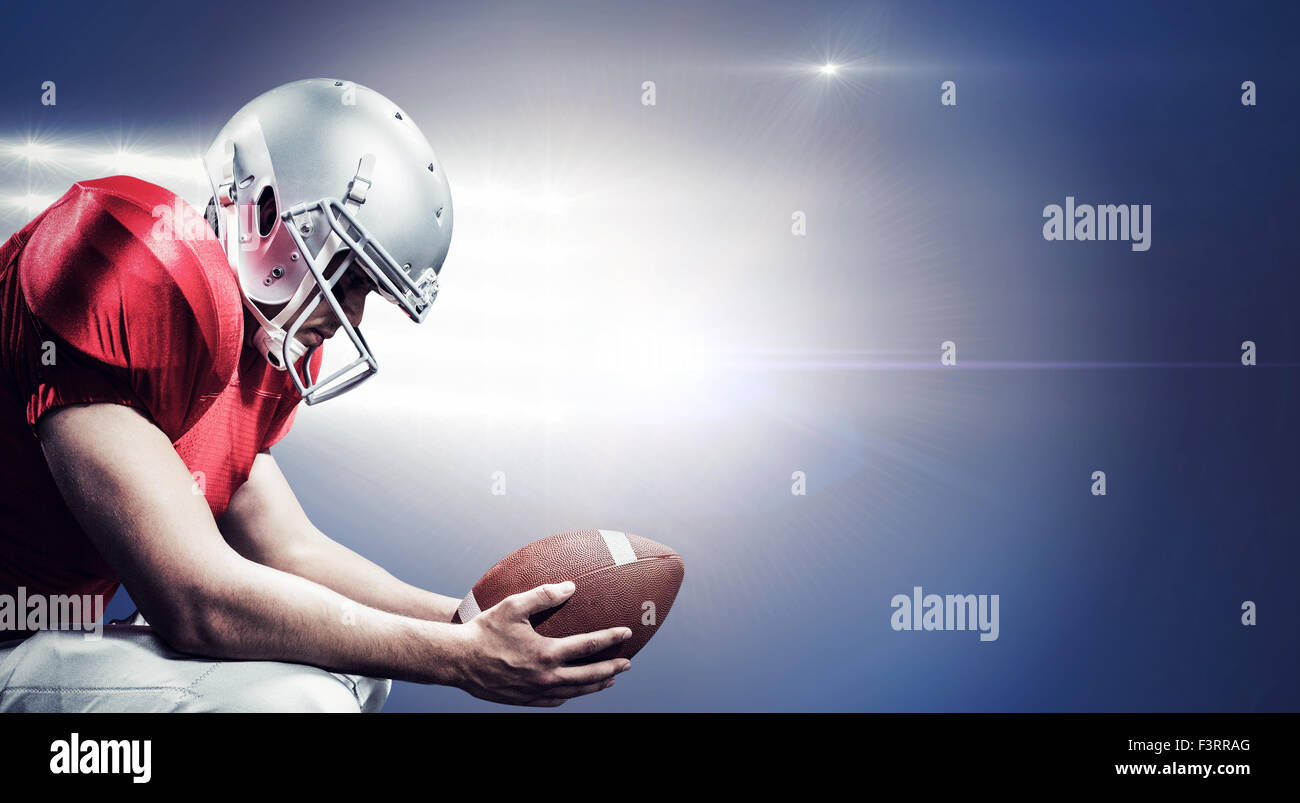 Crouching Football Player Standing