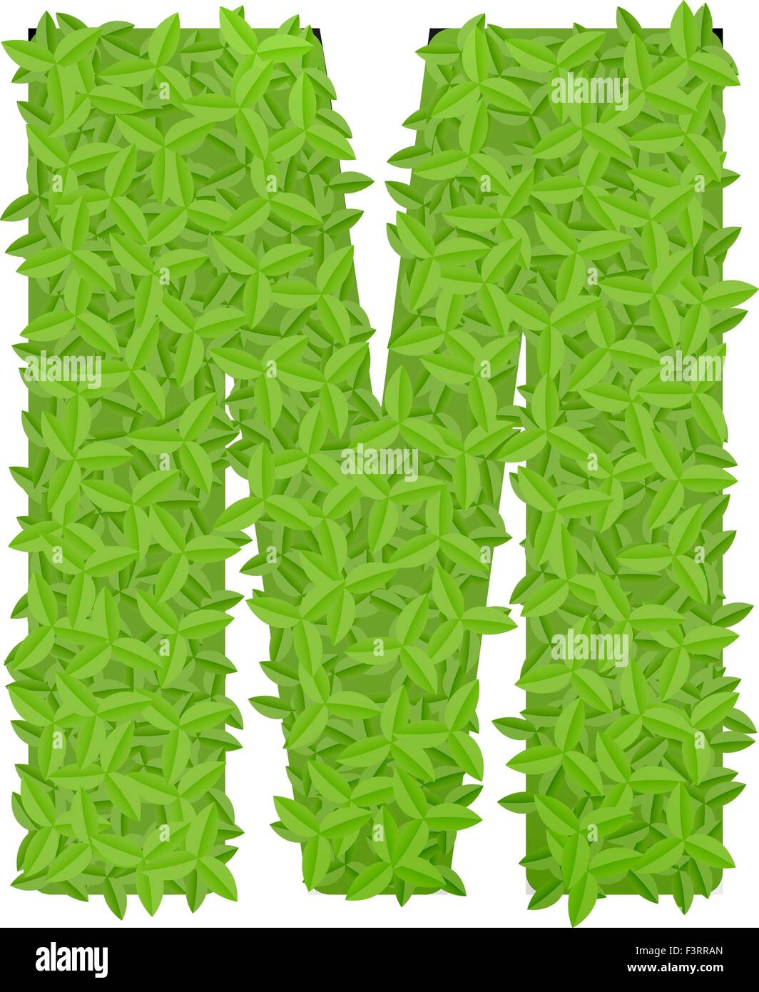 Uppecase letter M consisting of green leaves Stock Vector Image & Art ...