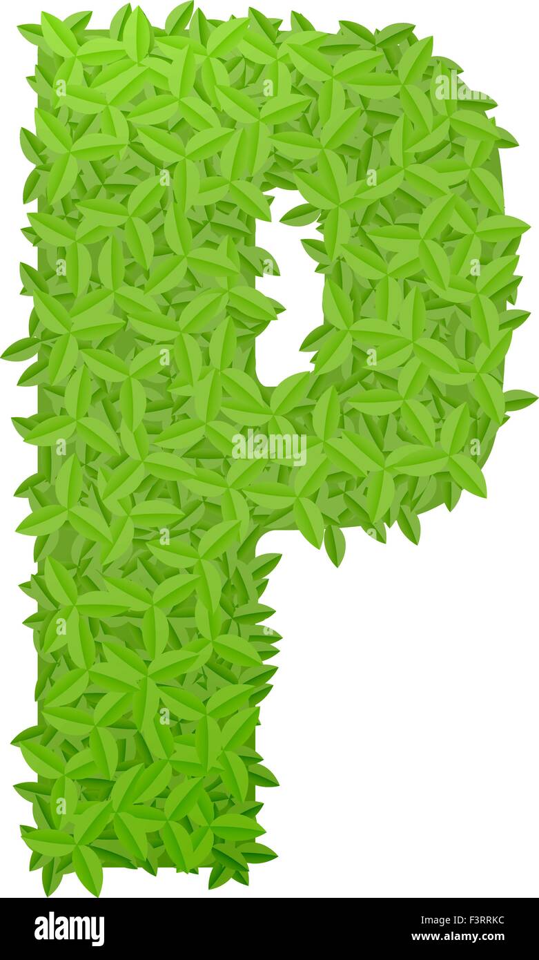 Uppecase letter P consisting of green leaves Stock Vector Image & Art ...