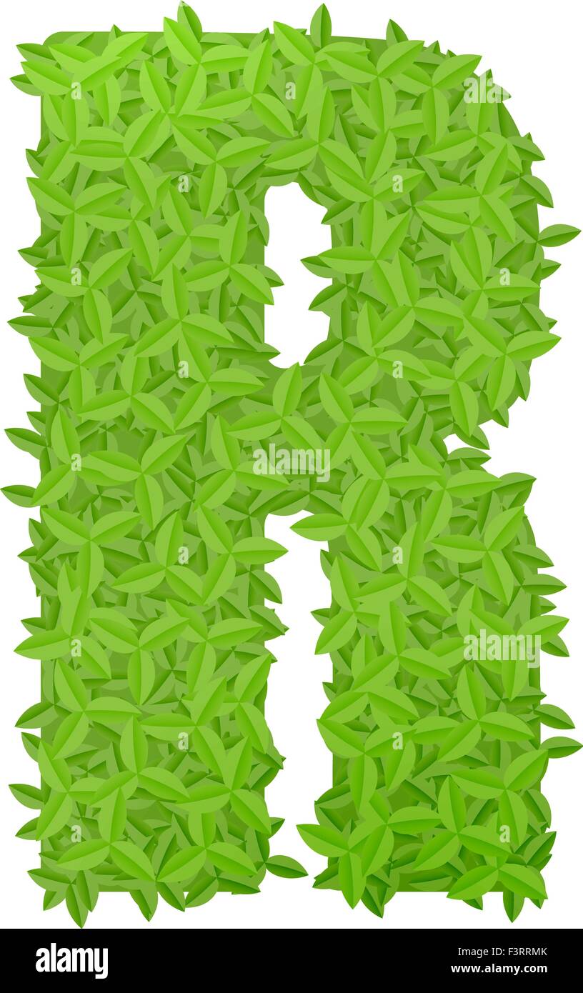 Uppecase letter R consisting of green leaves Stock Vector Image & Art ...