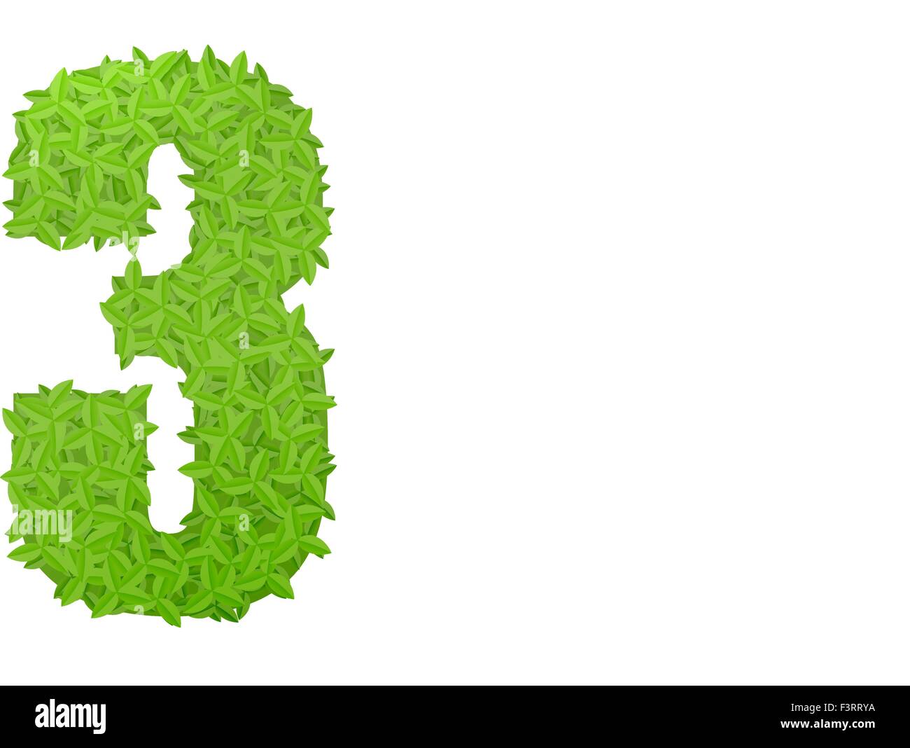 Number 3 consisting of green leaves Stock Vector Image & Art - Alamy