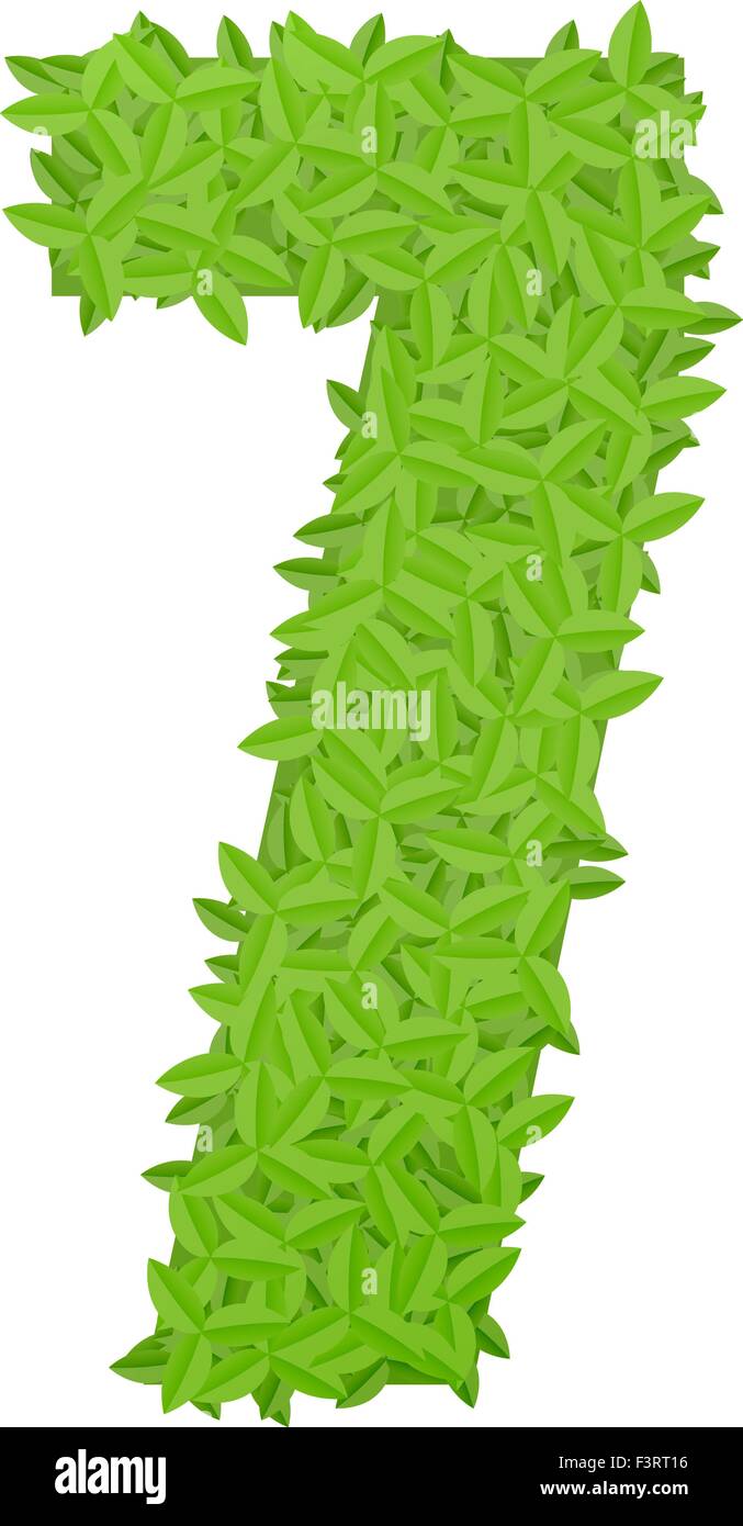 Number 7 consisting of green leaves Stock Vector Image & Art - Alamy