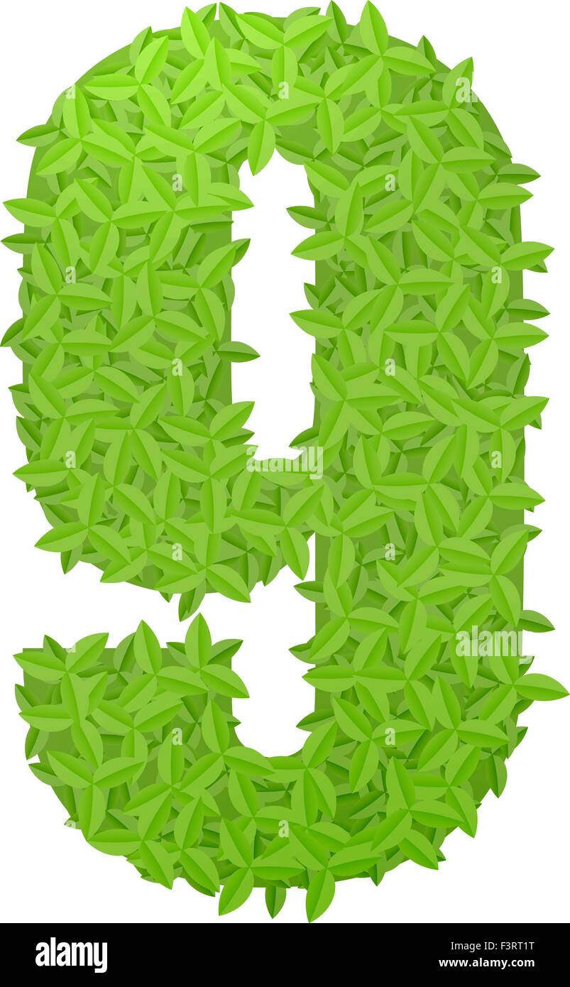 Number 9 consisting of green leaves Stock Vector Image & Art - Alamy