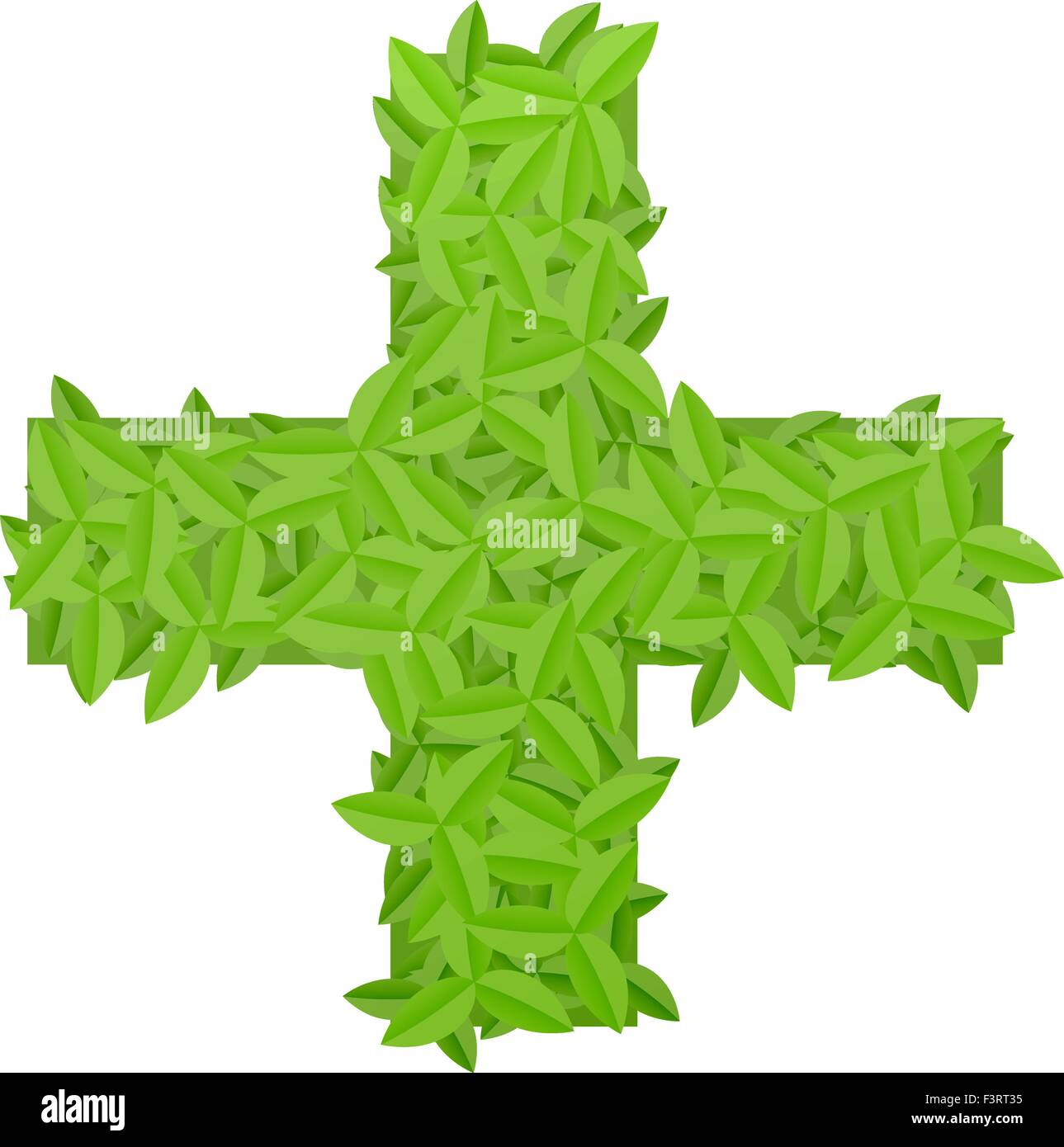 Sign plus consisting of green leaves Stock Vector Image & Art - Alamy